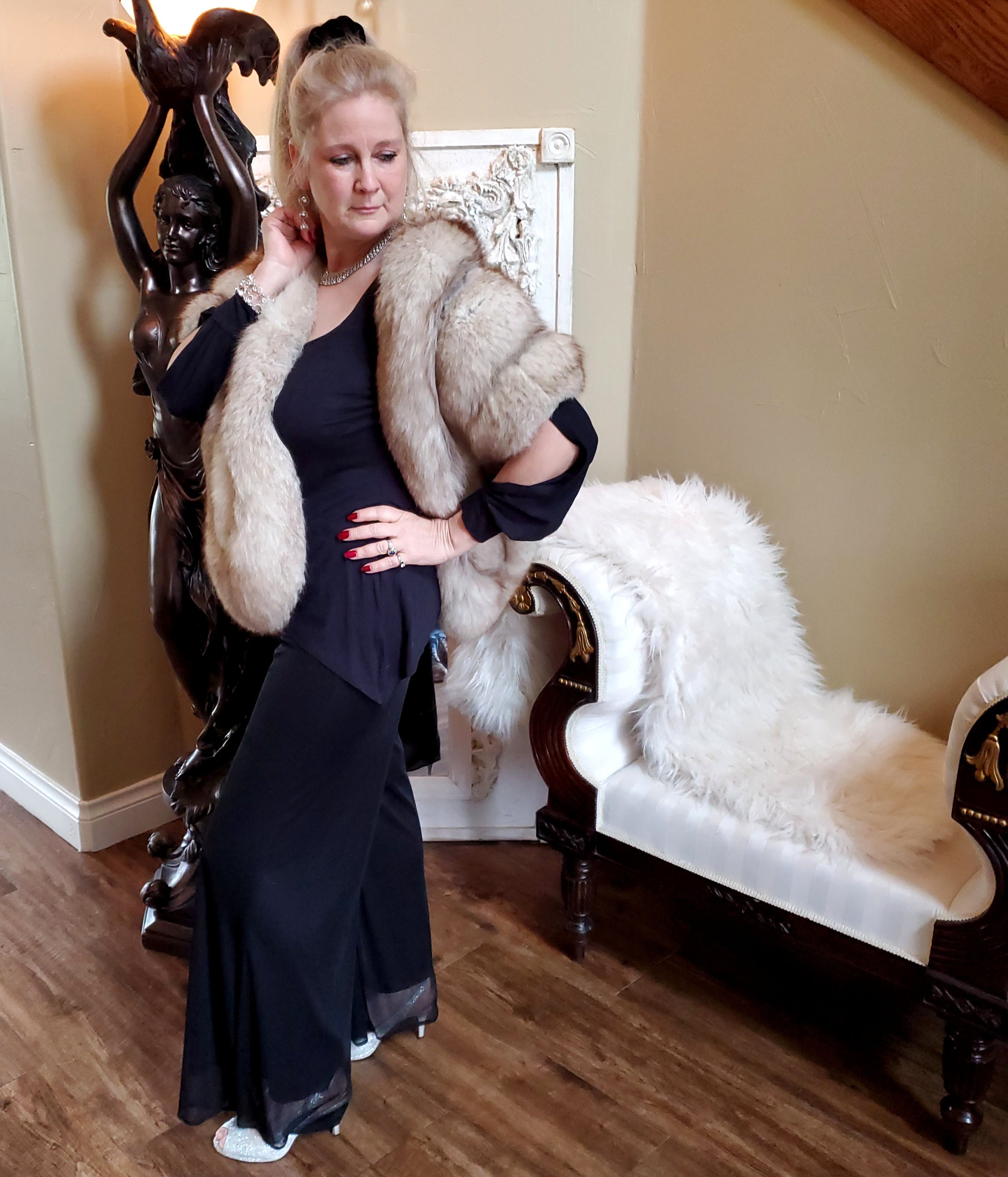 Glamorous Blue Fox Fur Stoll/wrap - Etsy