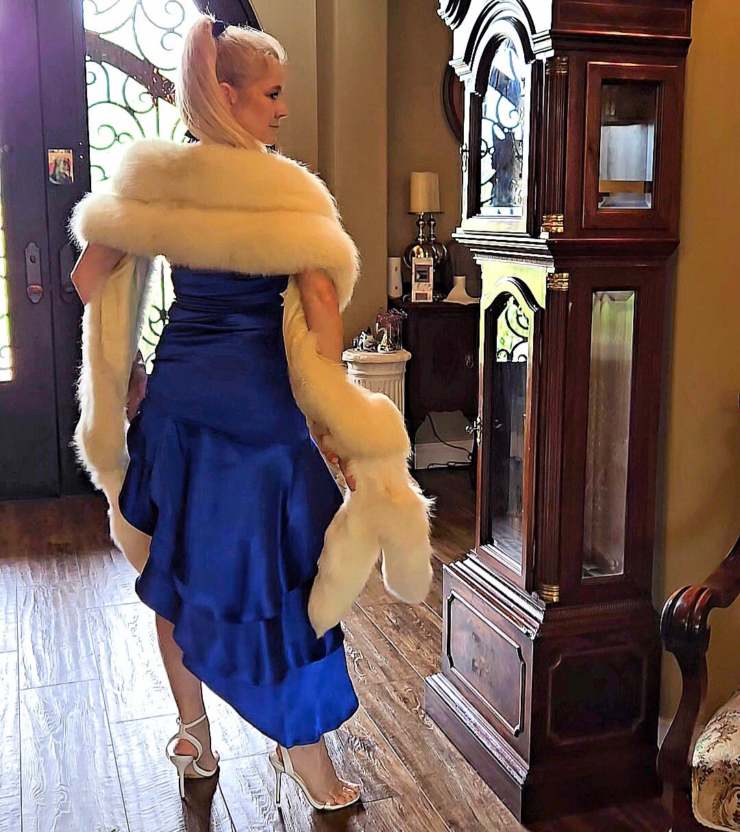 White Fox Fur Boa Wrap With Tails - Etsy