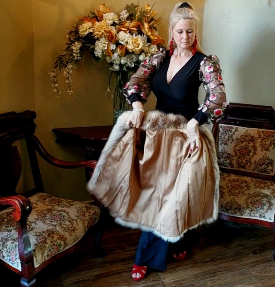 RARE COLOR Plush Champagne Fox Fur Coat Sz S/M - Etsy