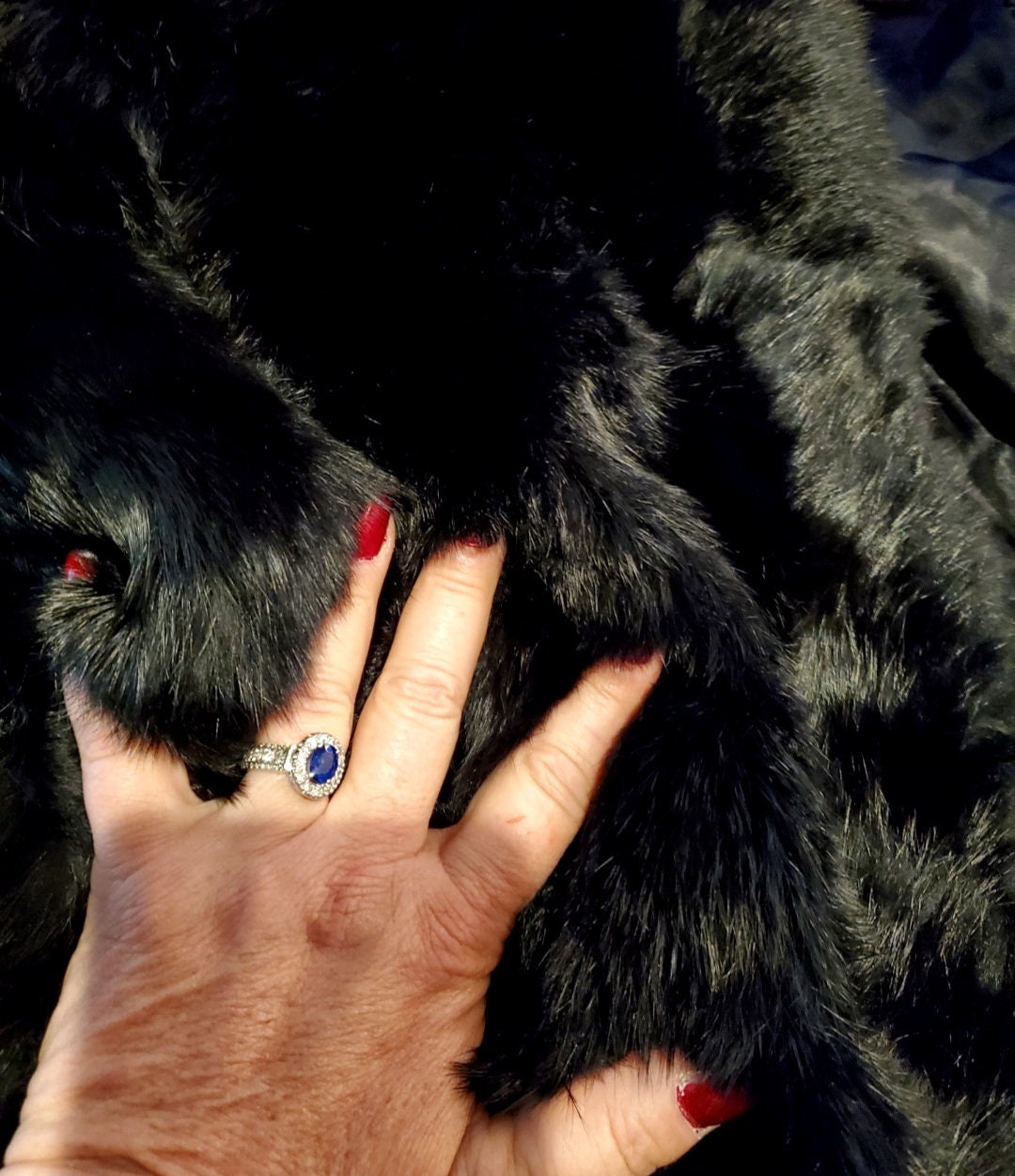 Black, Long, Ultra Soft Rabbit Fur Coat With Tuxedo Collar - Etsy