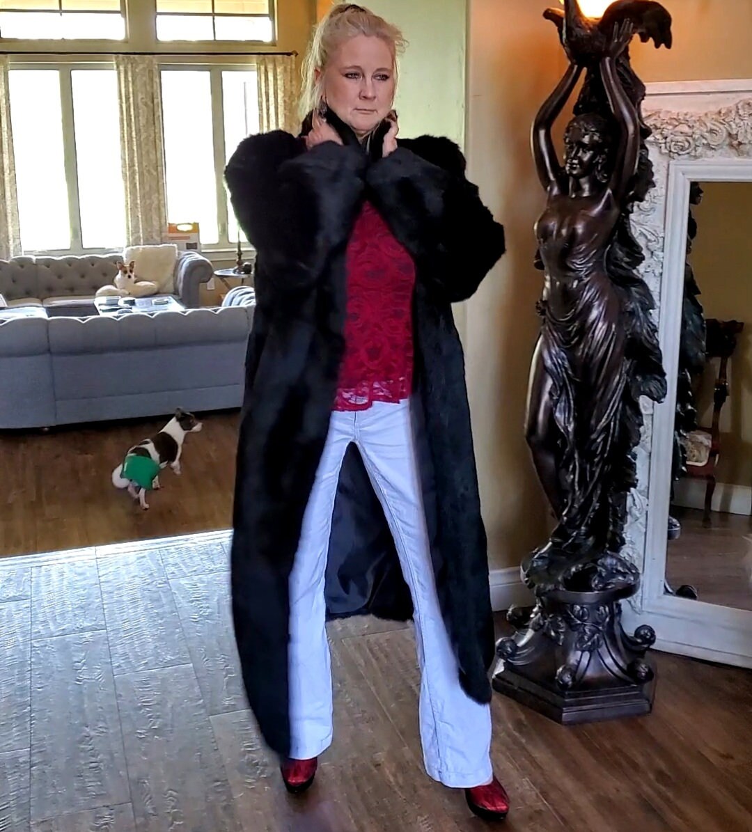 Extra Long Super Plush Black Rabbit Fur Coat - Etsy