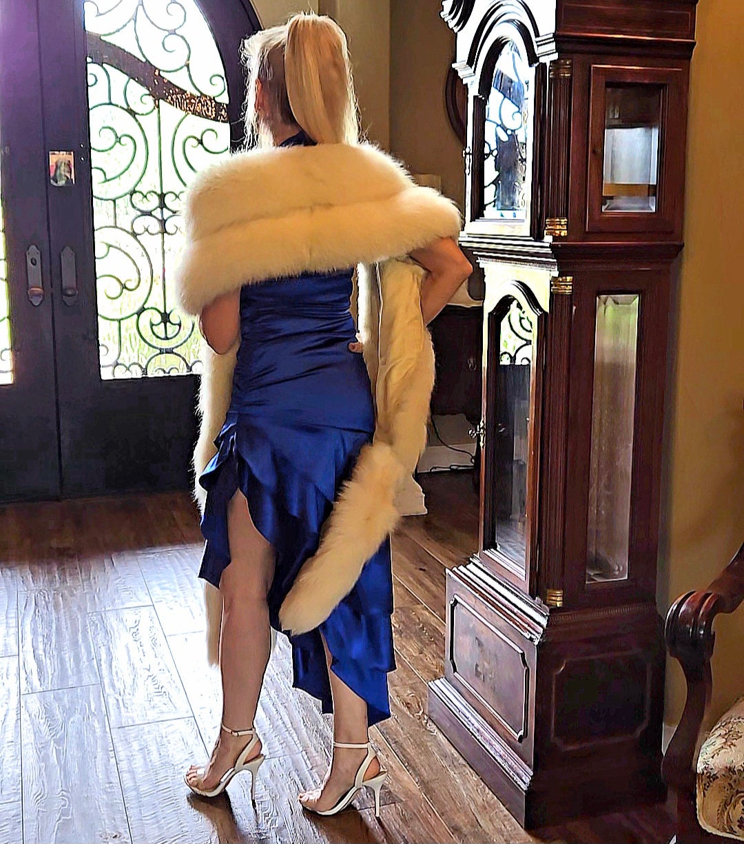 White Fox Fur Boa Wrap With Tails - Etsy