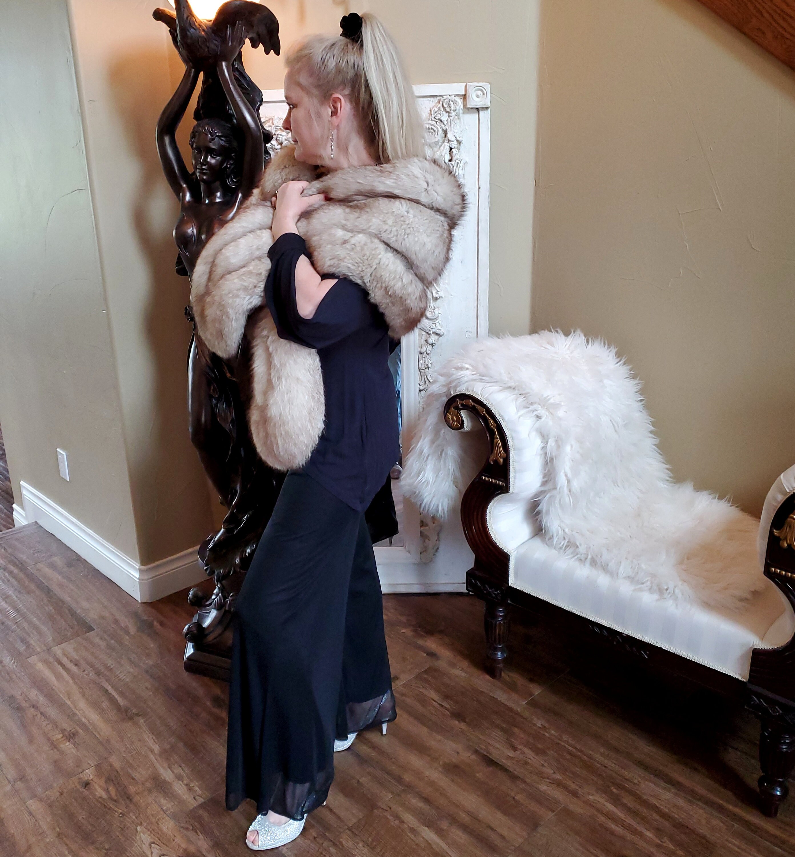 Glamorous Blue Fox Fur Stoll/wrap - Etsy