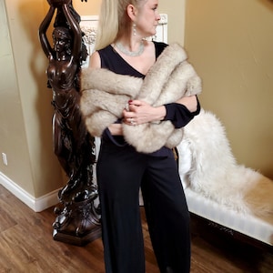 Glamorous Blue Fox Fur Stoll/wrap - Etsy