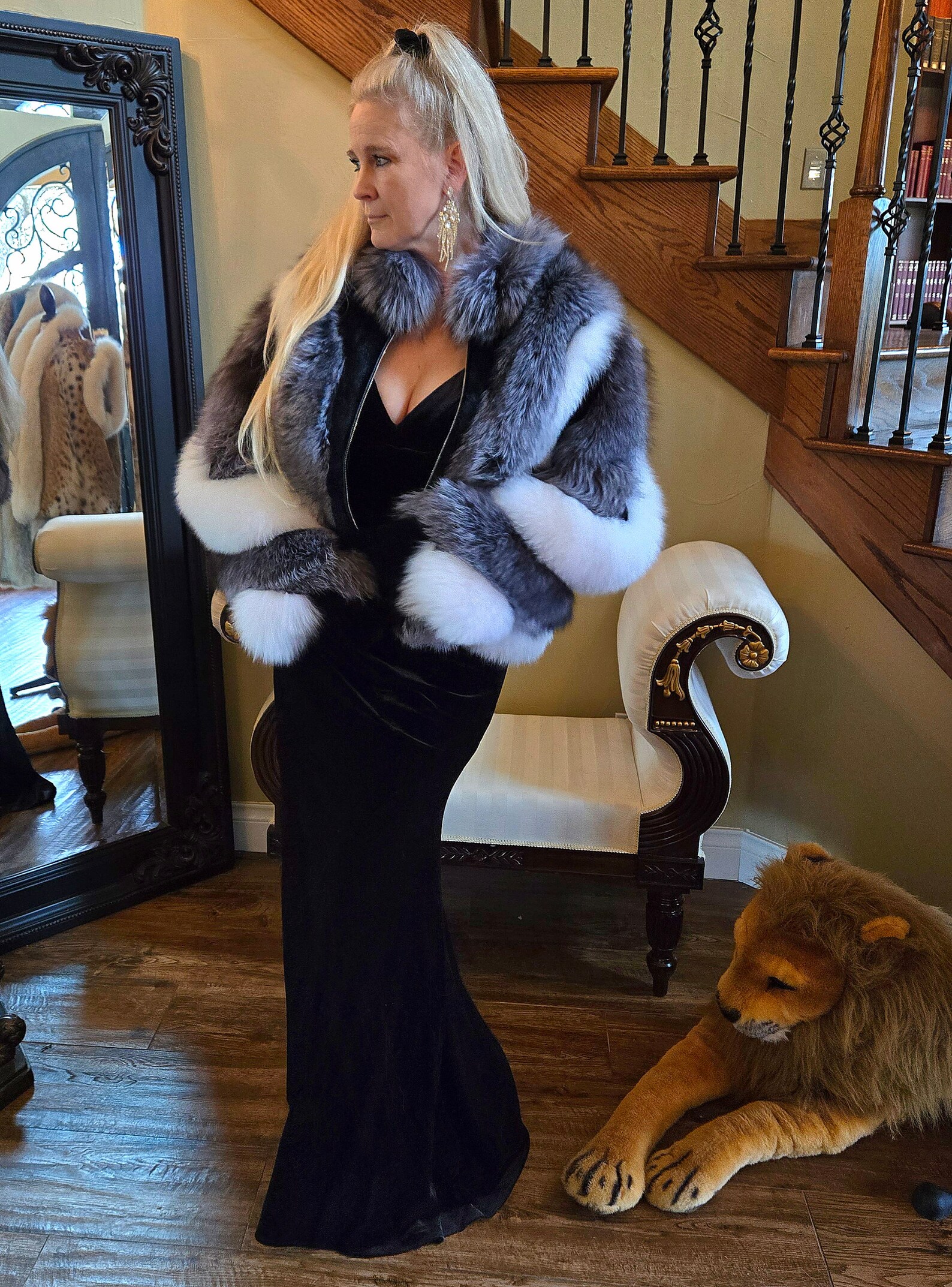 Magnificent Silver Fox & White Fox Fur Coat - Etsy