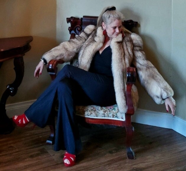 RARE COLOR Plush Champagne Fox Fur Coat Sz S/M - Etsy