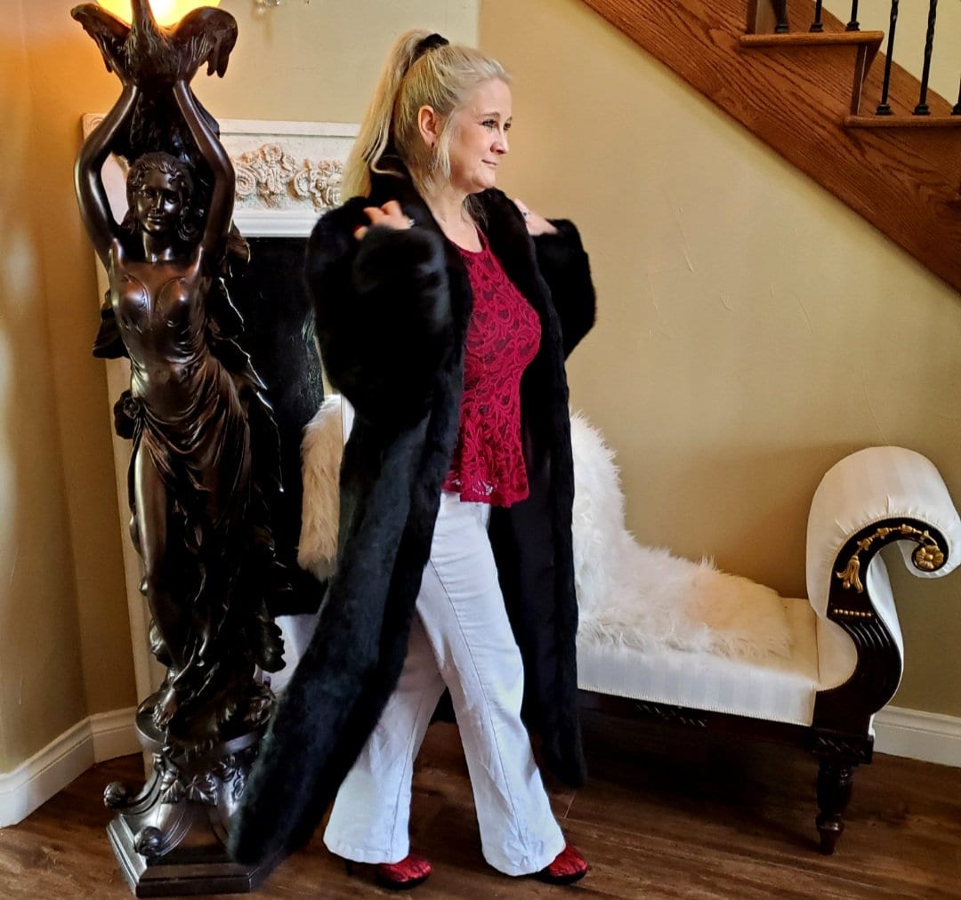 Extra Long, Super Plush Black Rabbit Fur Coat Sz L - Etsy