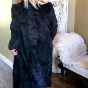 Black, Long, Ultra Soft Rabbit Fur Coat With Tuxedo Collar - Etsy