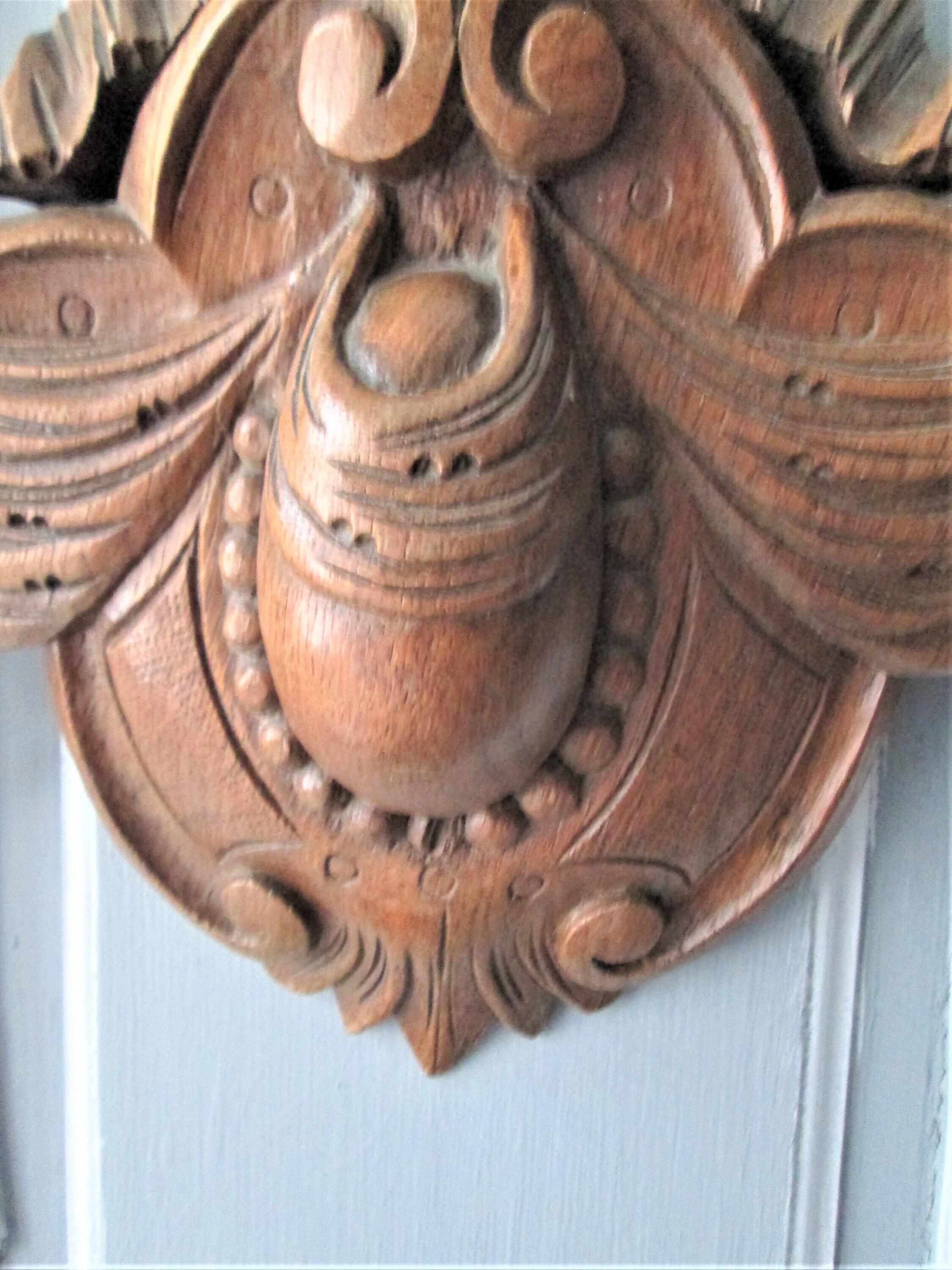 Antique French Pediment Circa 1900 Large Carved Wood Header Antique ...