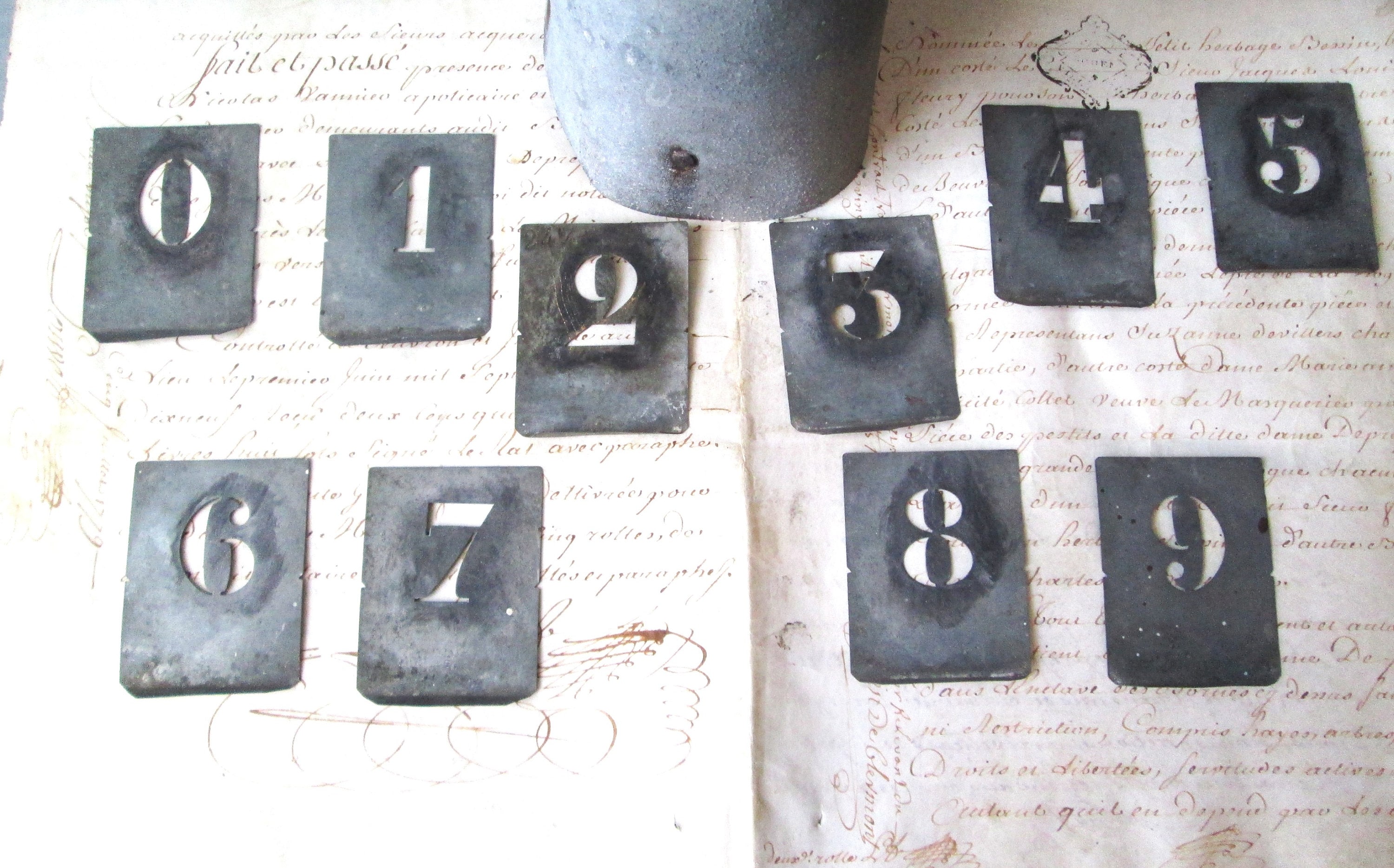 French Tin Stencils Complete Set French Zinc Numbers Early French ...