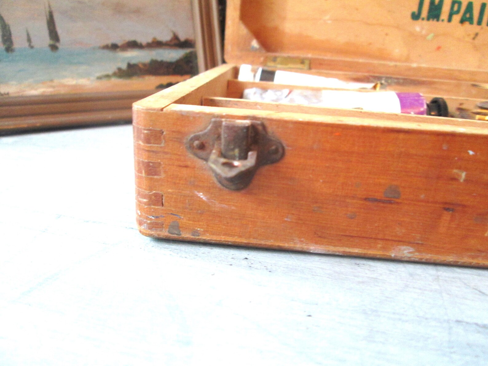 1950's French Artist Paint Box Shabby Vintage French Artist Box. - Etsy