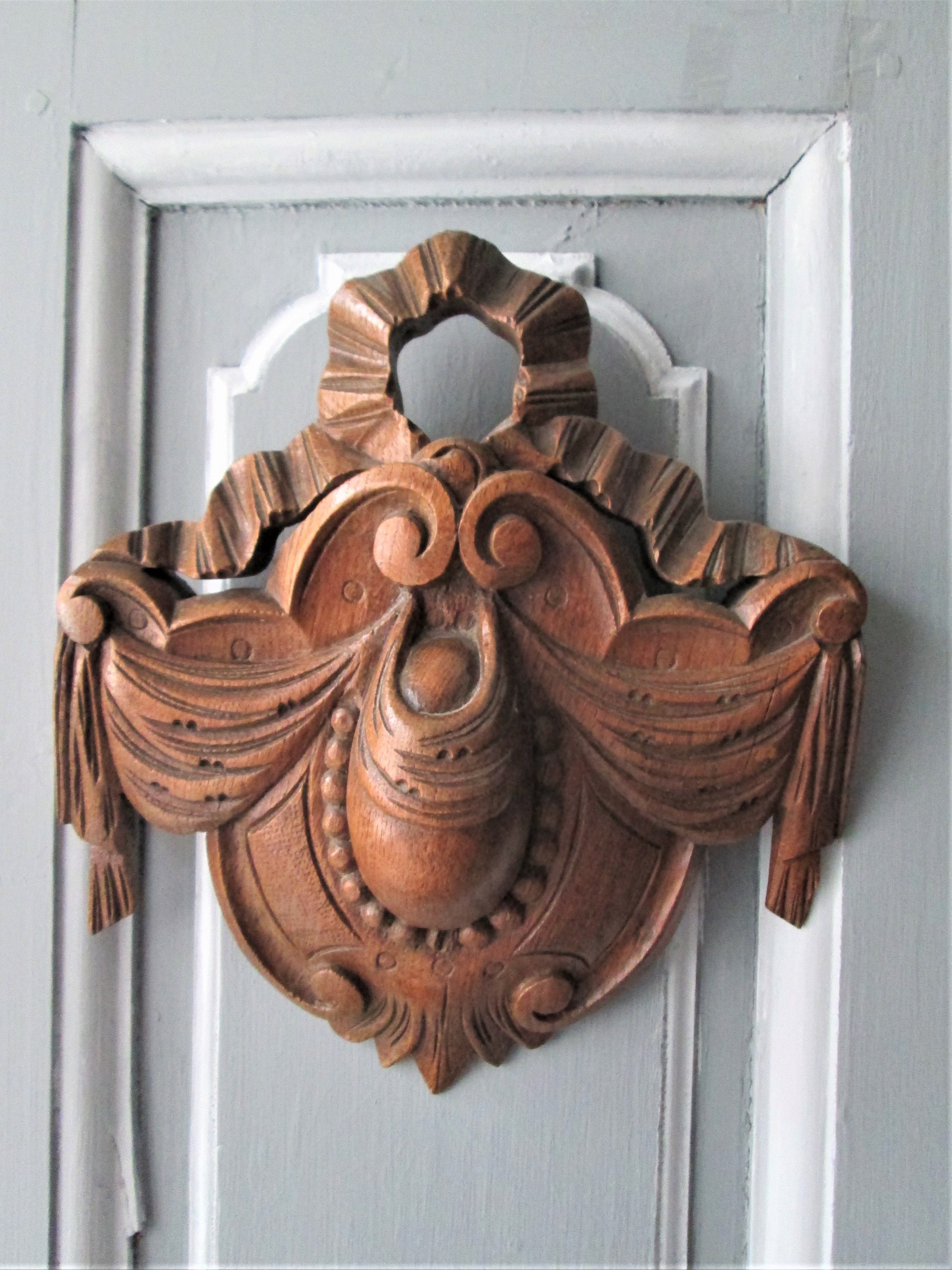 Antique French Pediment Circa 1900 Large Carved Wood Header Antique ...