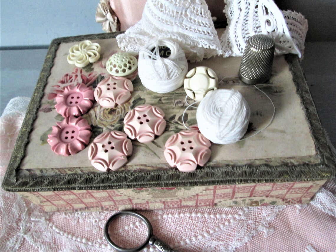 Vintage French Buttons Sweetest Layette Toddler Pastel French Buttons ...