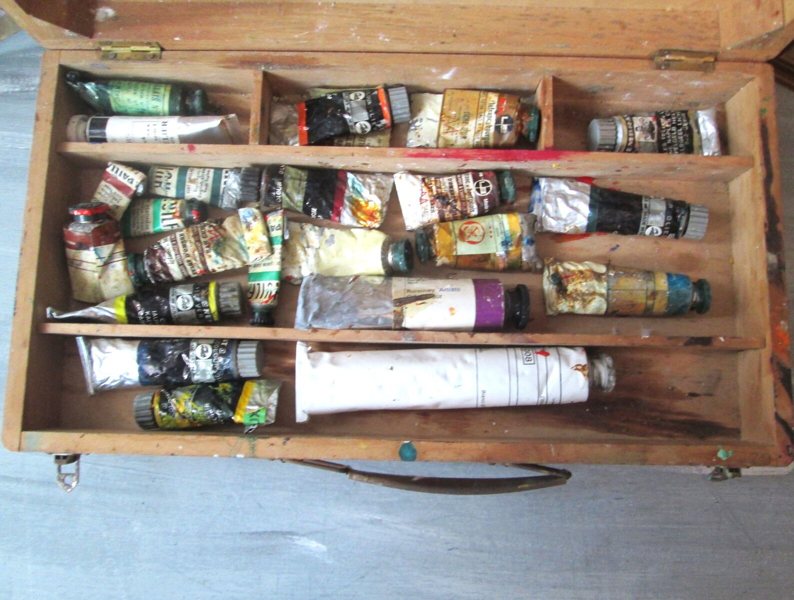 1950's French Artist Paint Box Shabby Vintage French Artist Box. - Etsy