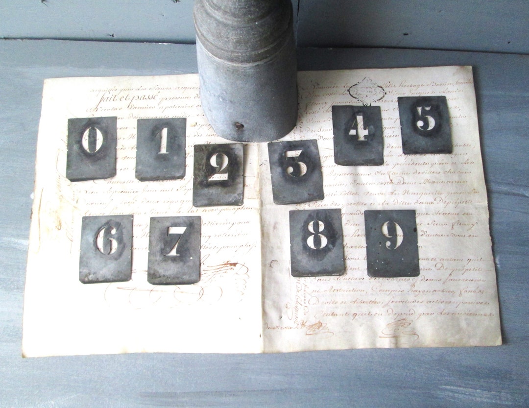 French Tin Stencils Complete Set French Zinc Numbers Early French ...