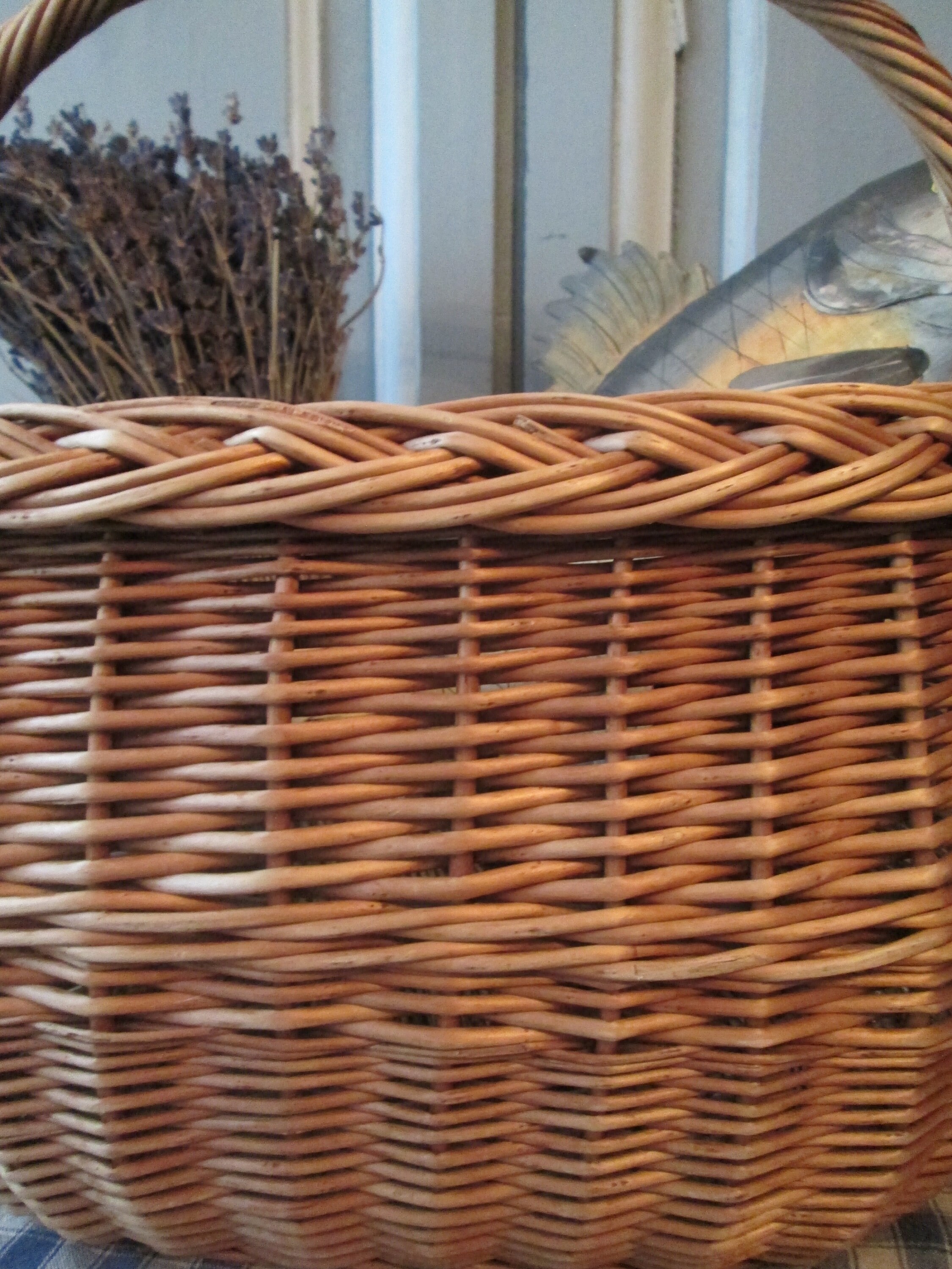 1950's 60's French Market Basket Vintage Handmade French Wicker Market ...