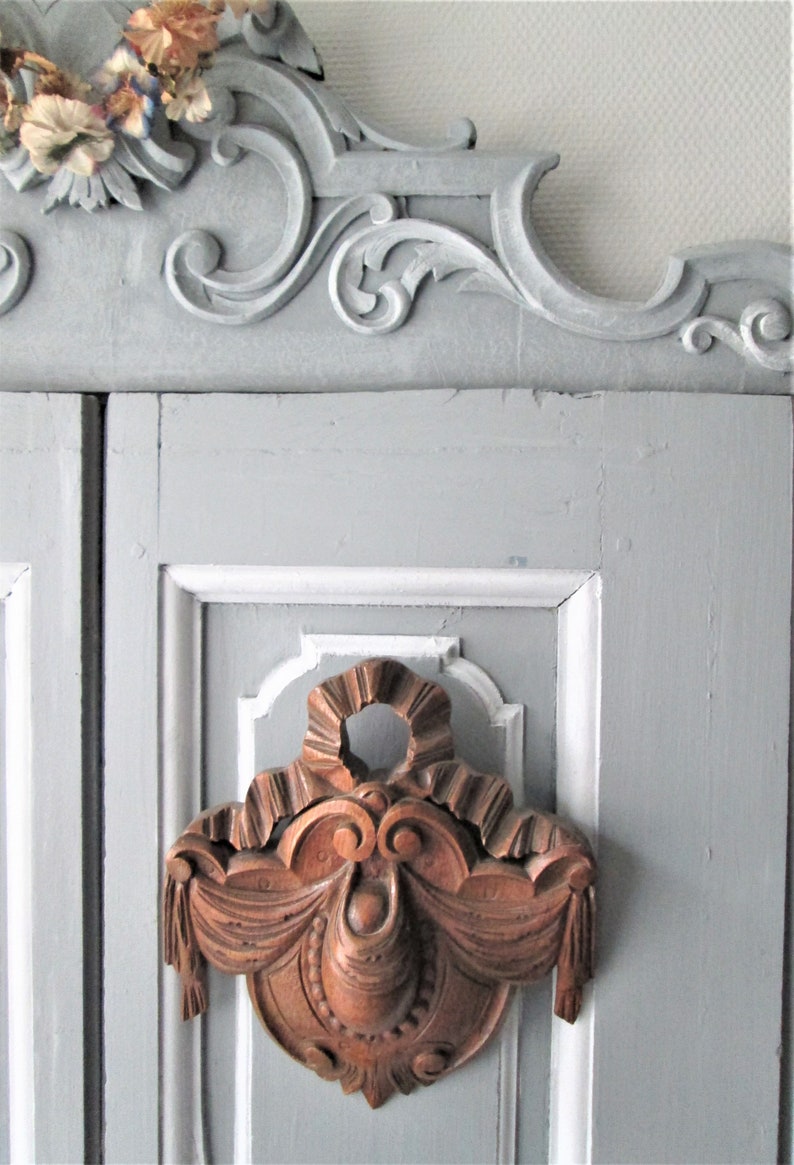 Antique French Pediment Circa 1900 Large Carved Wood Header Antique ...