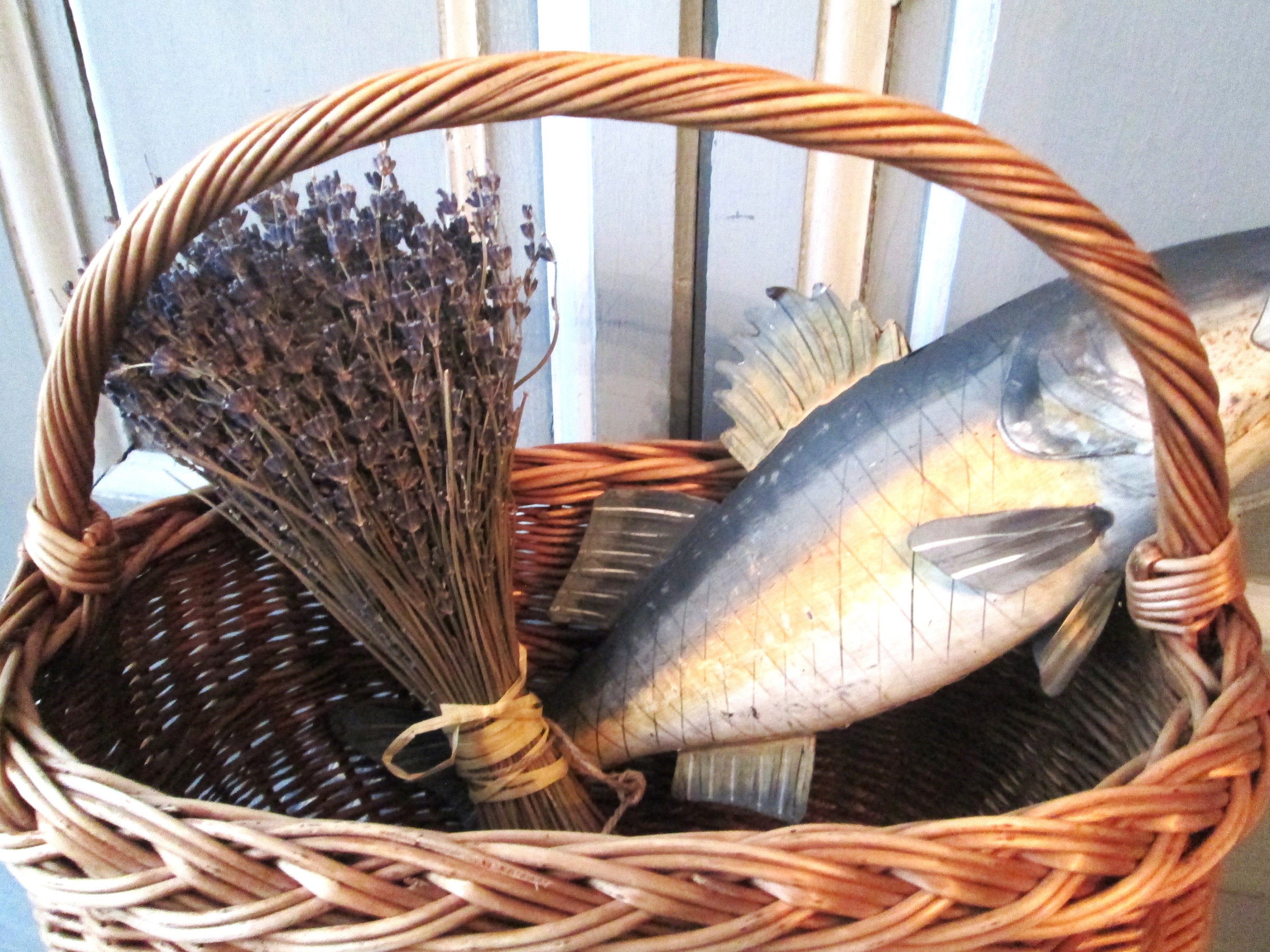 1950's 60's French Market Basket Vintage Handmade French Wicker Market ...