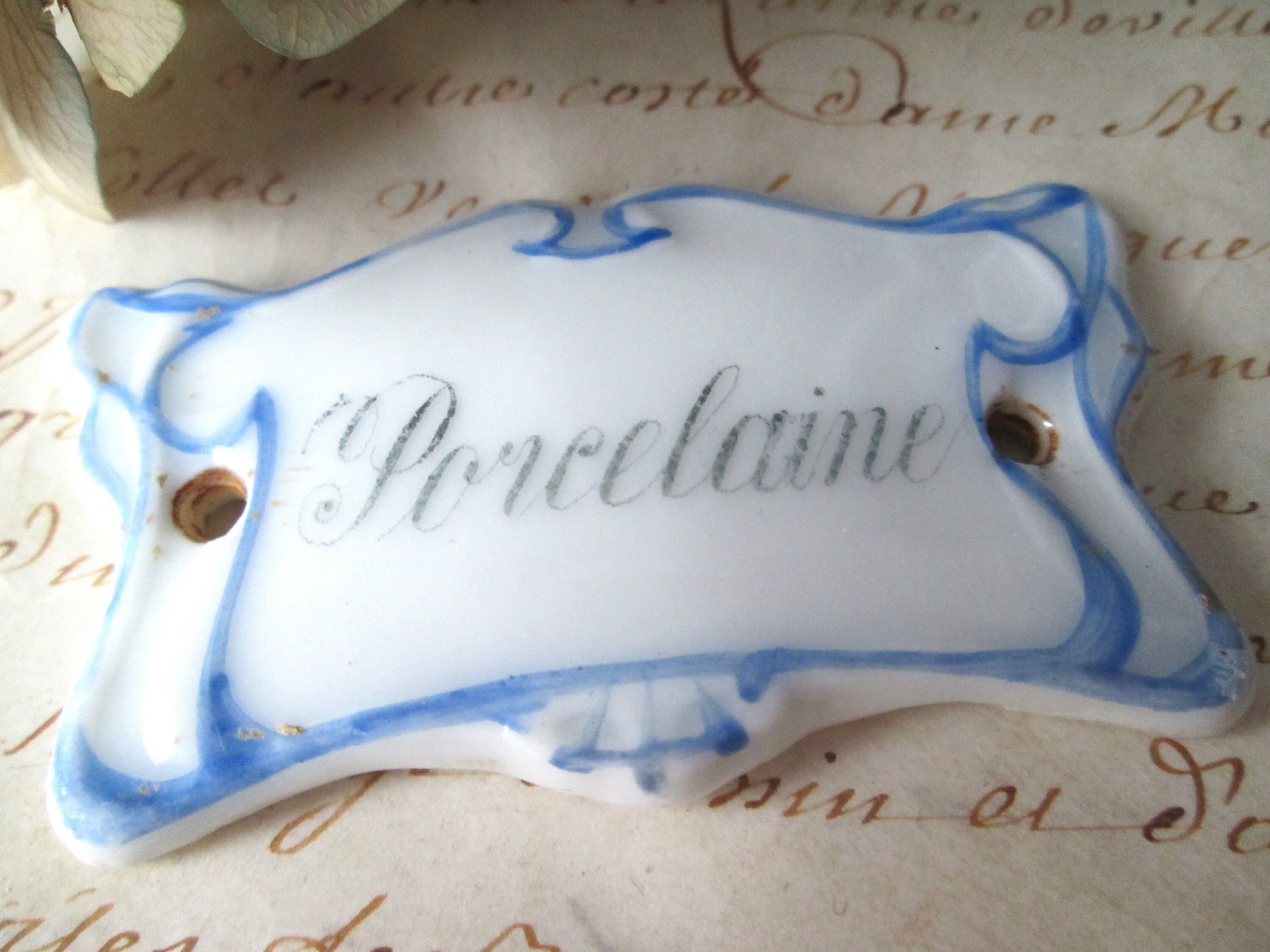 1890's Porcelaine Sign Art Nouveau Plaque PORCELAINE From an Old ...
