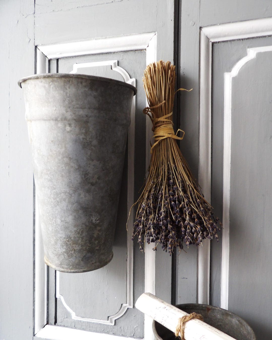 Vintage French Zinc Florist Bucket, Aged Patina - Etsy