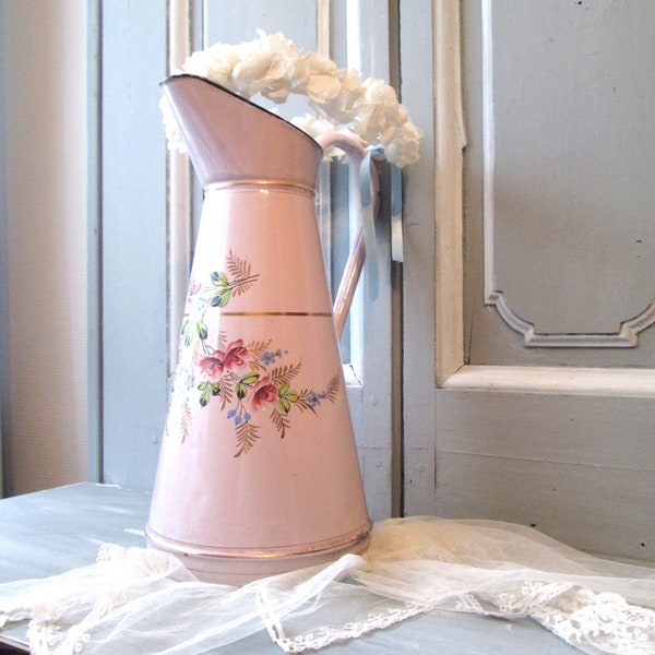 French Enamelware Pitcher - Etsy