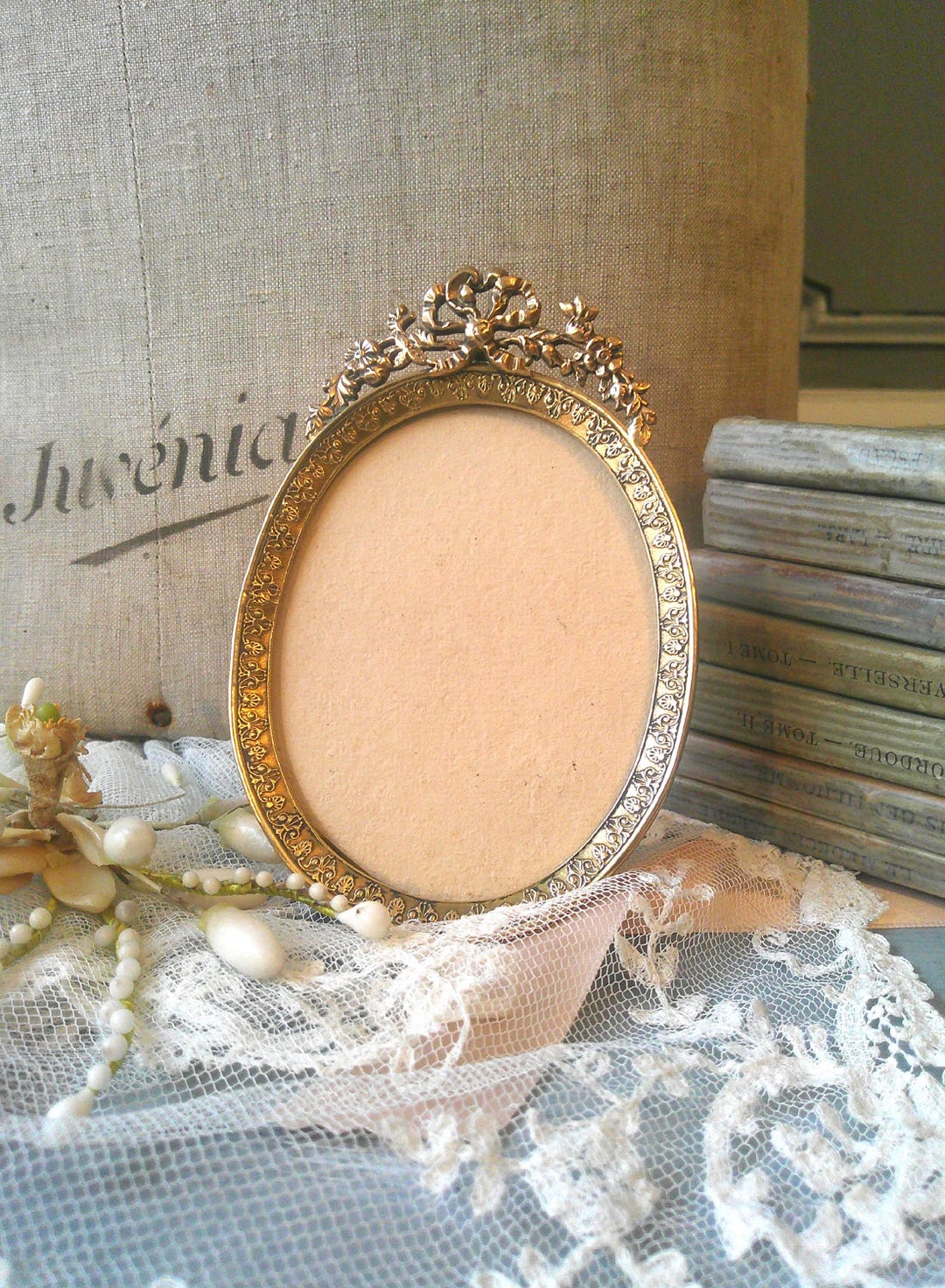 Antique French Photo Frame Oval Standing French Photo Frame 1900's ...