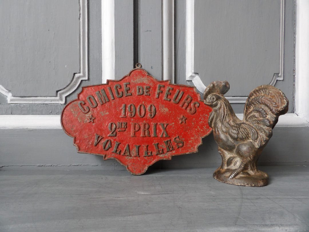 French Agricultural Sign 1909 Aviculture (poultry Farming) Red With ...