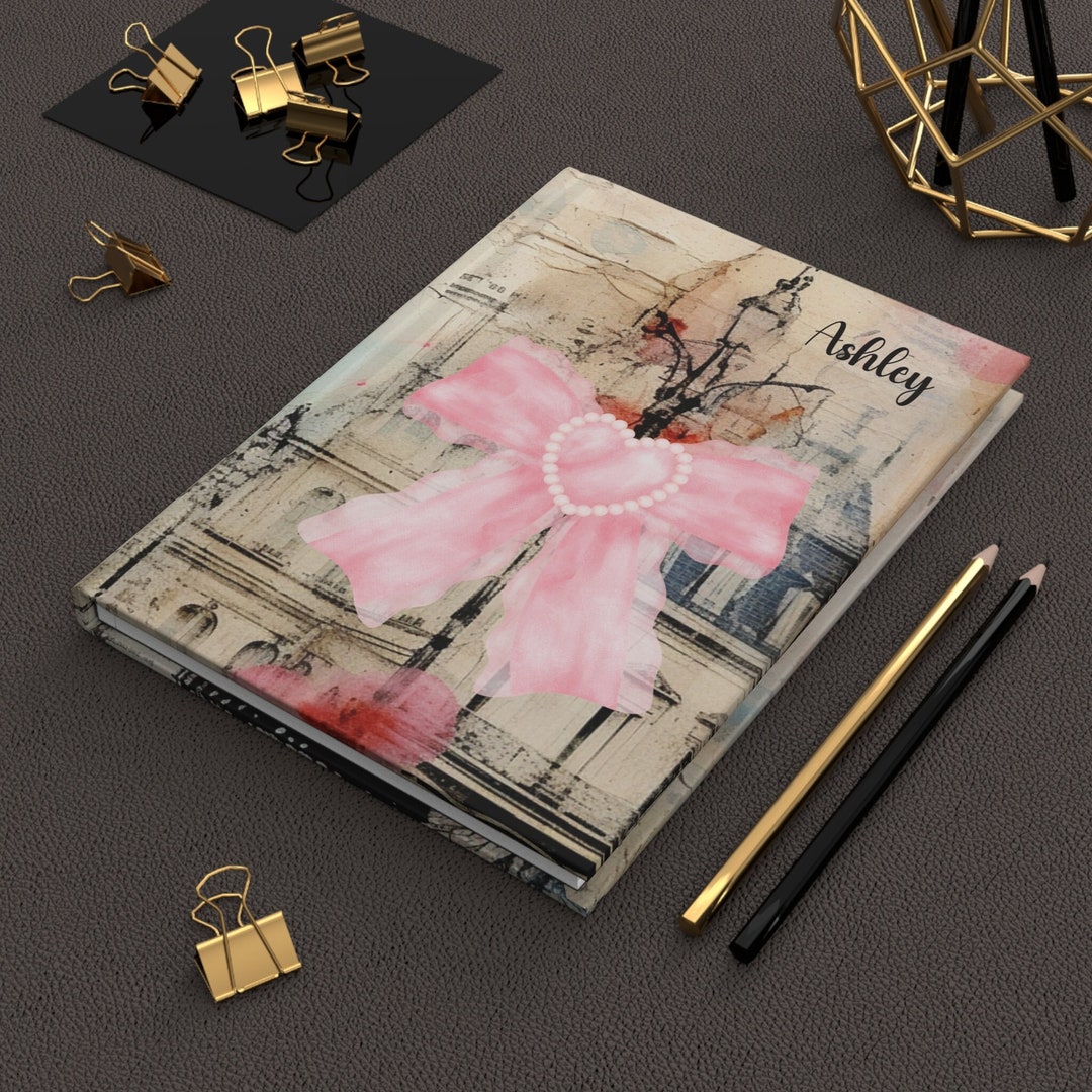 Coquette Notebook, Soft Girl Aesthetic, Pink Flower Bows Notebook ...