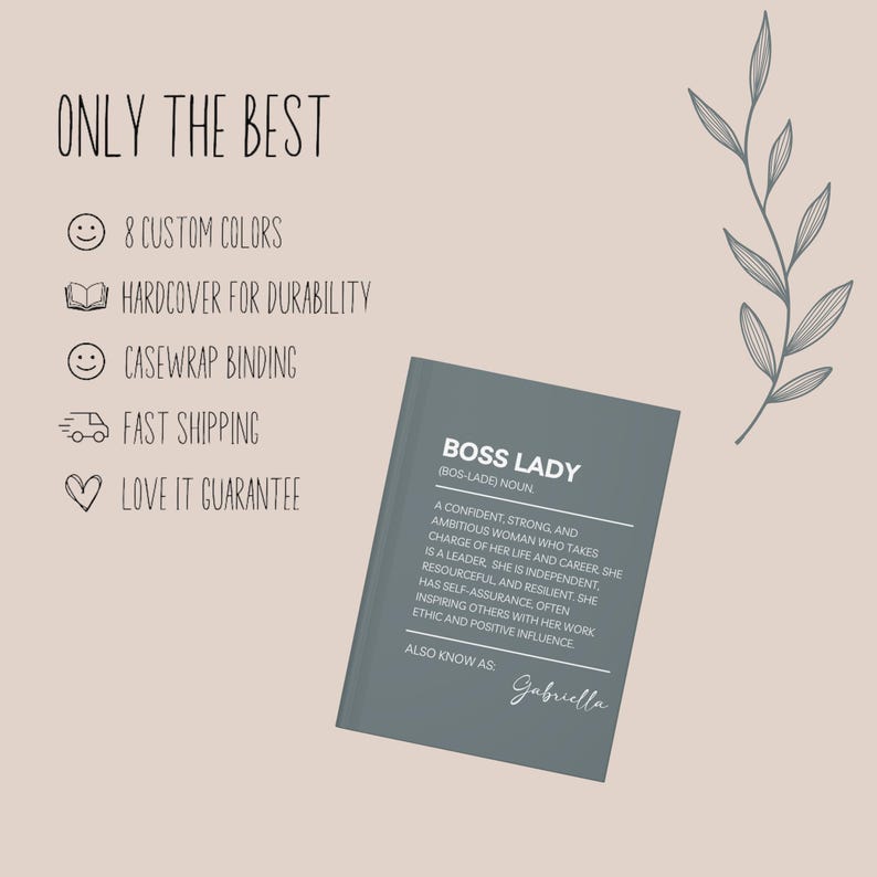 Personalized Boss Lady Journal: Vibrant Hardcover Notebook - Etsy