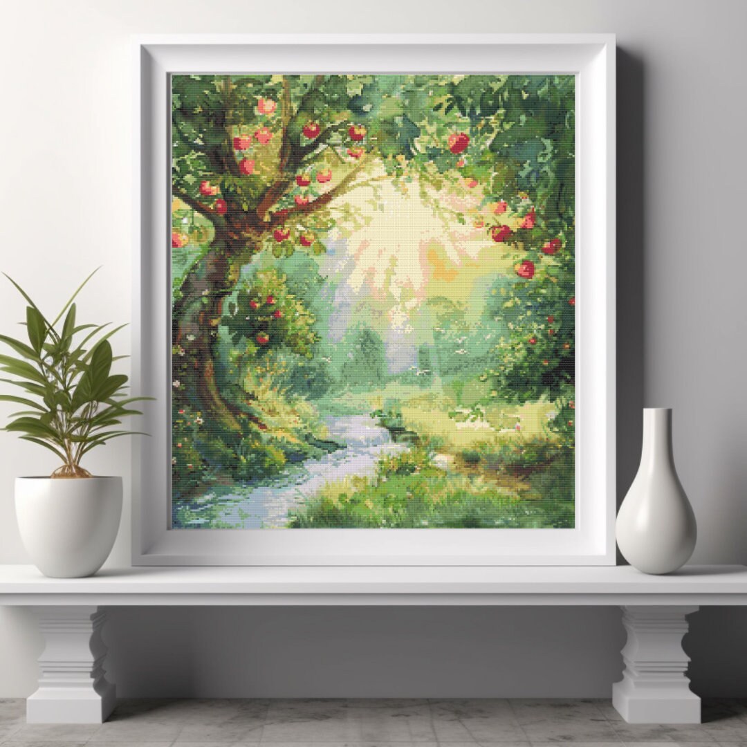 Garden of Eden Cross Stitch Pattern | Religious Cross Stitch Pattern ...