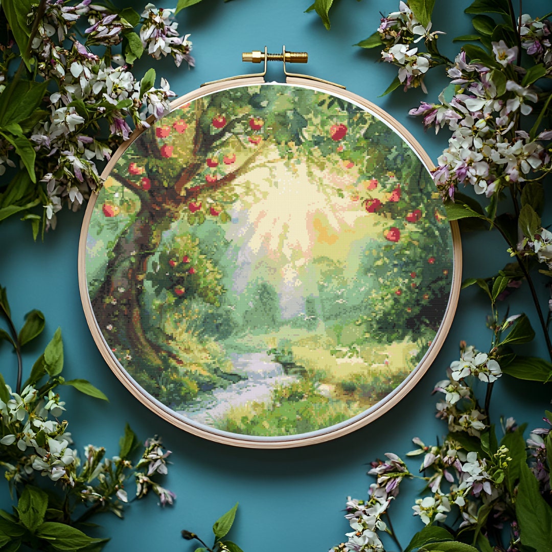 Garden of Eden Cross Stitch Pattern | Religious Cross Stitch Pattern ...