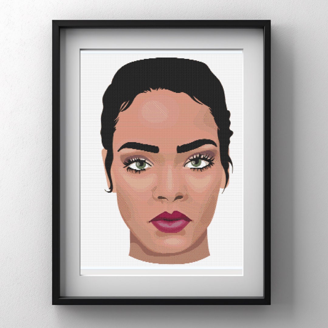 Rihanna Cross Stitch Pattern | Pop Legend Cross Stitch Pattern ...
