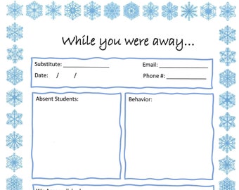 Printable Substitute Note With Pencils While You Were Away - Etsy