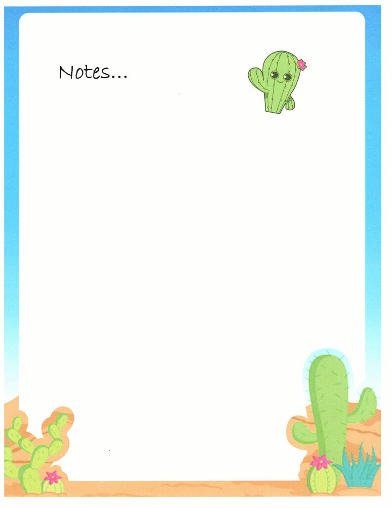 Printable Substitute Note With Cactus, While You Were Out - Etsy