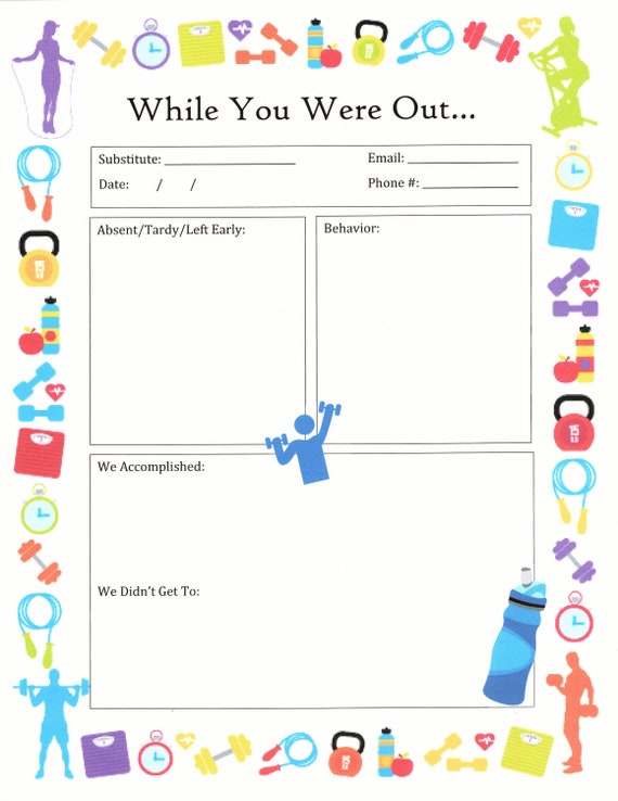 Printable Substitute Note While You Were Out - Etsy