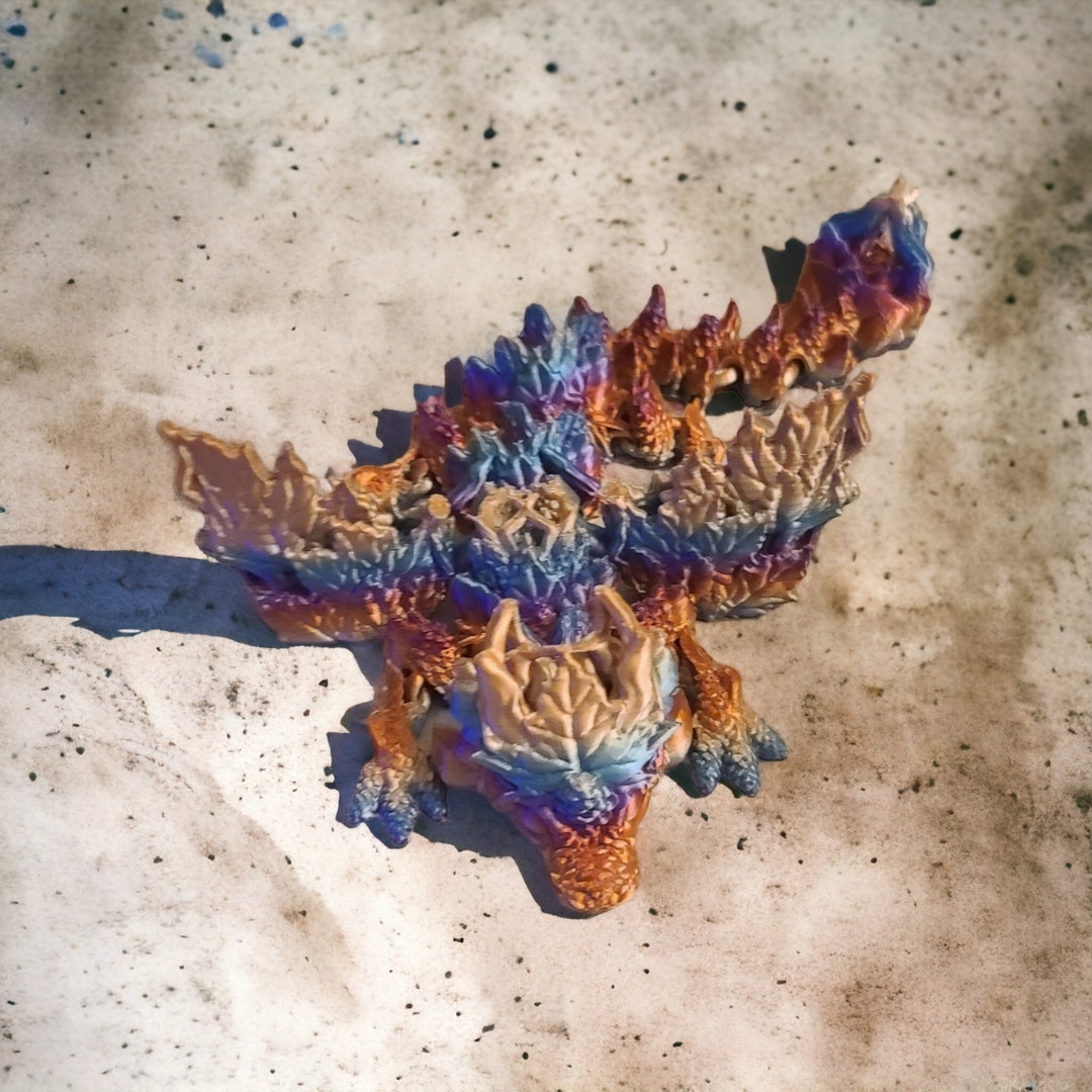 3D Printed Fall Dragon: Autumn Winged Fidget Toy - Etsy