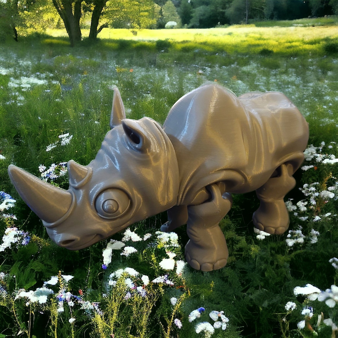 Jumbo 3D Printed Rhino: Articulated Figurine, Kid's Birthday Gift - Etsy