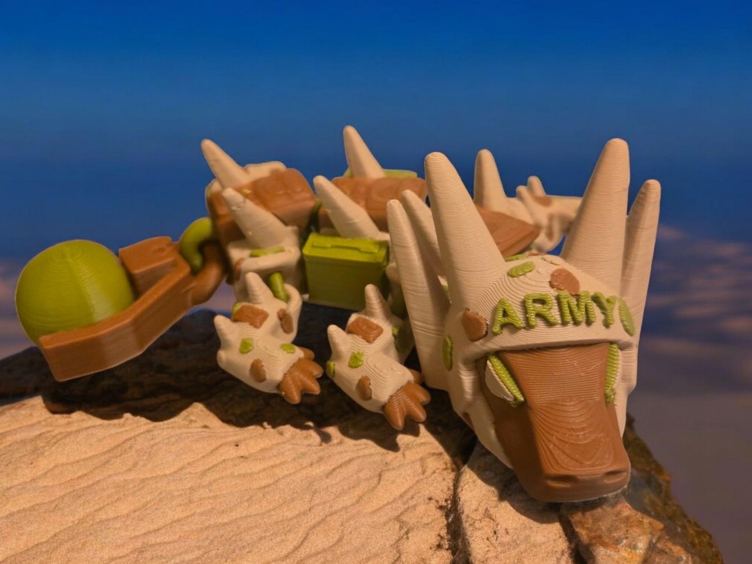 3D Printed Mini US Army Dragon: Fidget Toy, Retirement Gift - Etsy