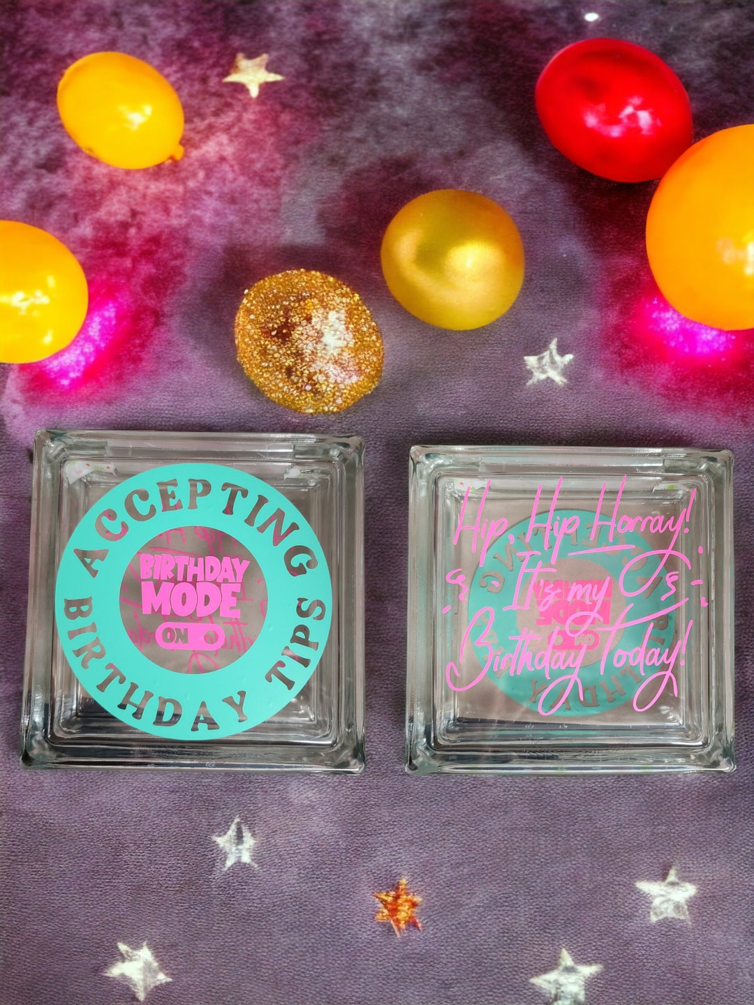 Birthday Glass Bank: Party Card Holder & Tip Jar - Etsy