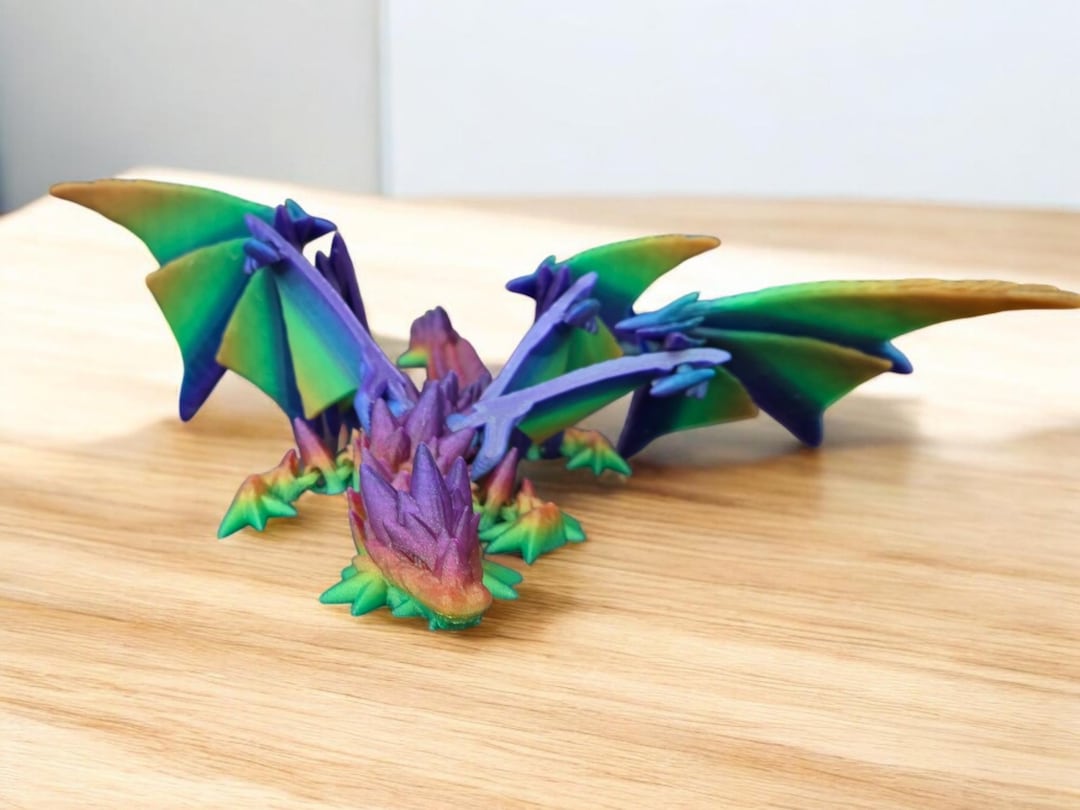 3D Printed Armored Spike Dragon: Fantasy Fidget Figurine - Etsy