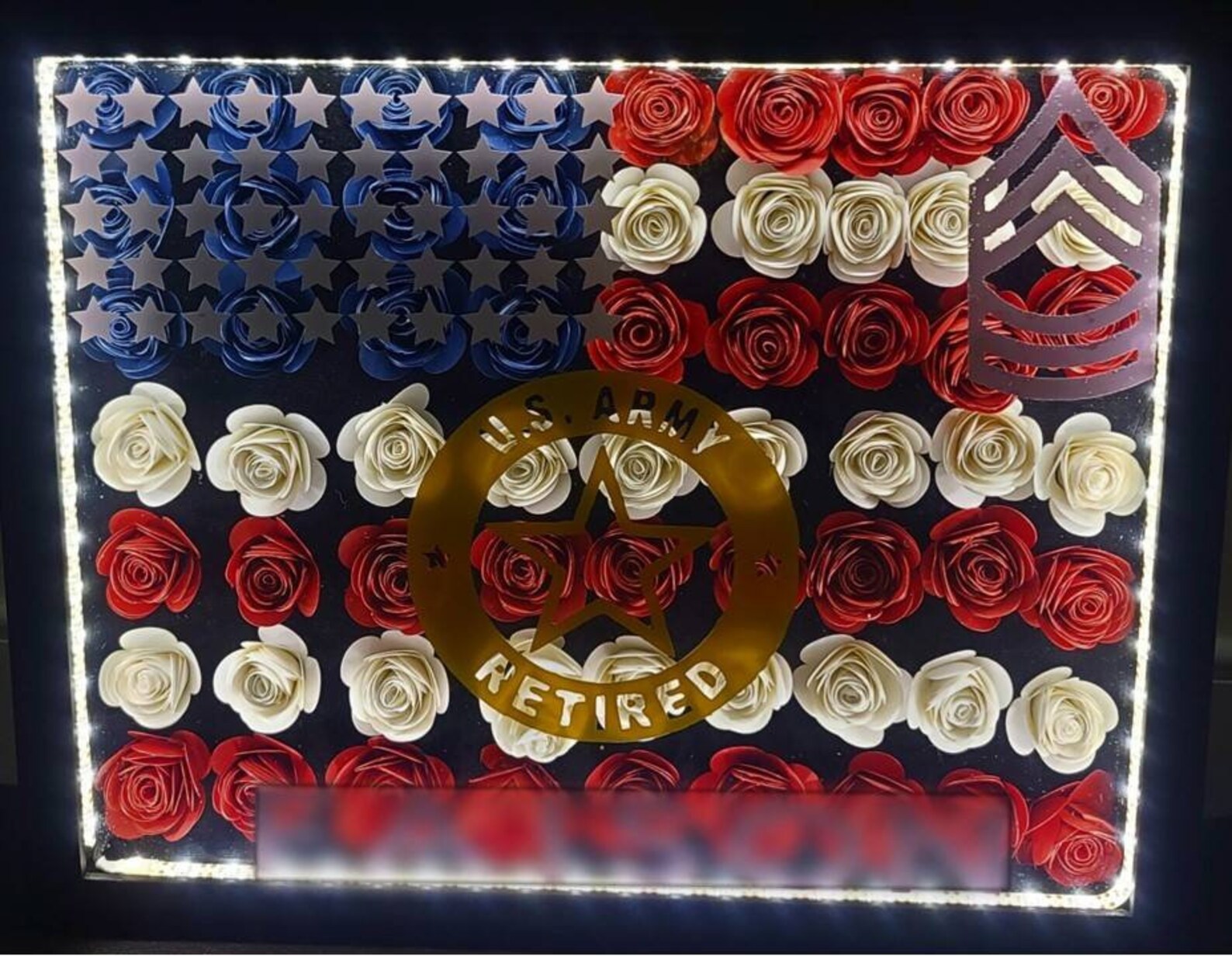 US Flag Shadow Box Military Retirement Gift Law Enforcement - Etsy