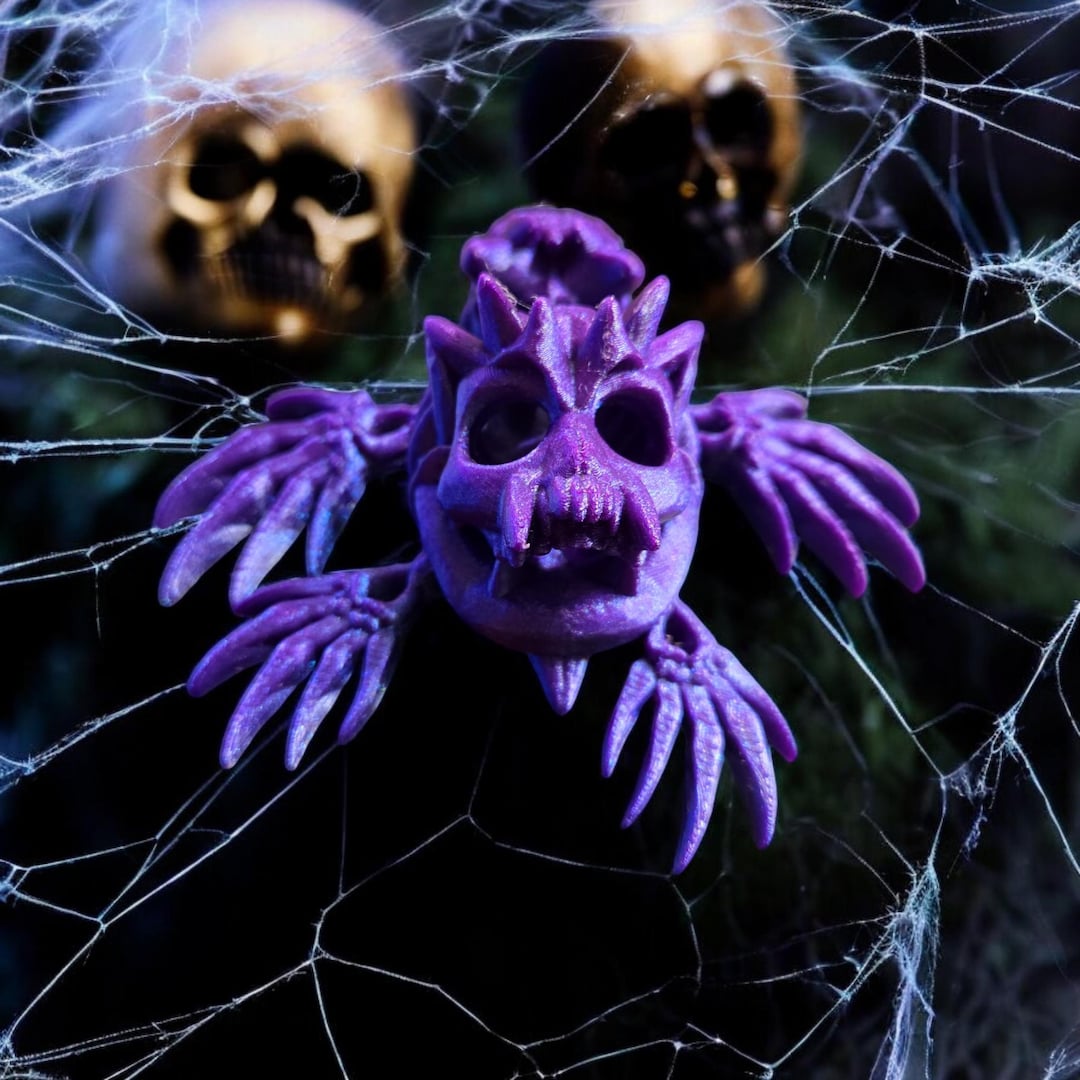3D Printed Skull Turtle: Halloween Fidget Toy, Gothic Reptile Decor - Etsy