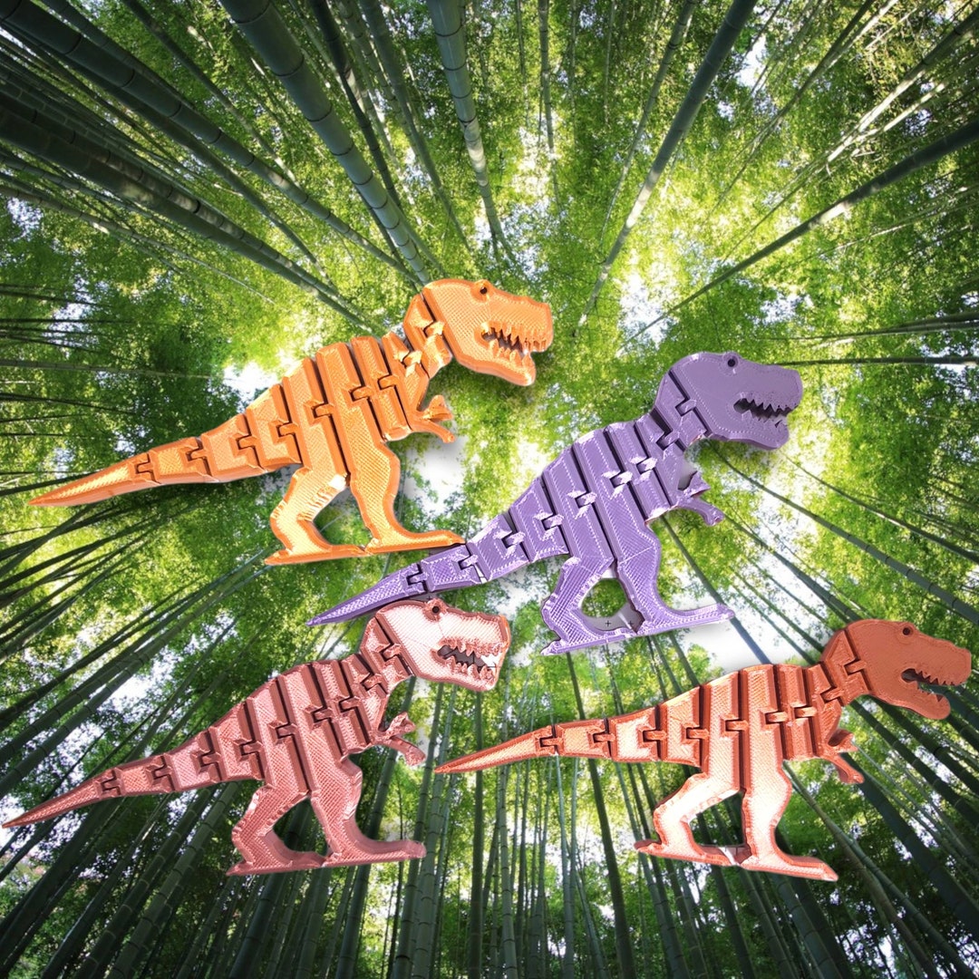 Flexi T-rex: 3D Printed Dinosaur Toy, Desk Decor - Etsy