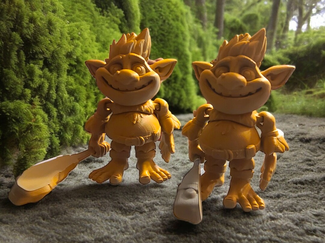 3D Printed Troll Figurine With Club: Flexible Fantasy Creature Toy - Etsy