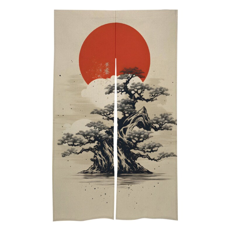 Japanese Landscape Bonsai Tree Noren Door Curtain Japanese - Etsy