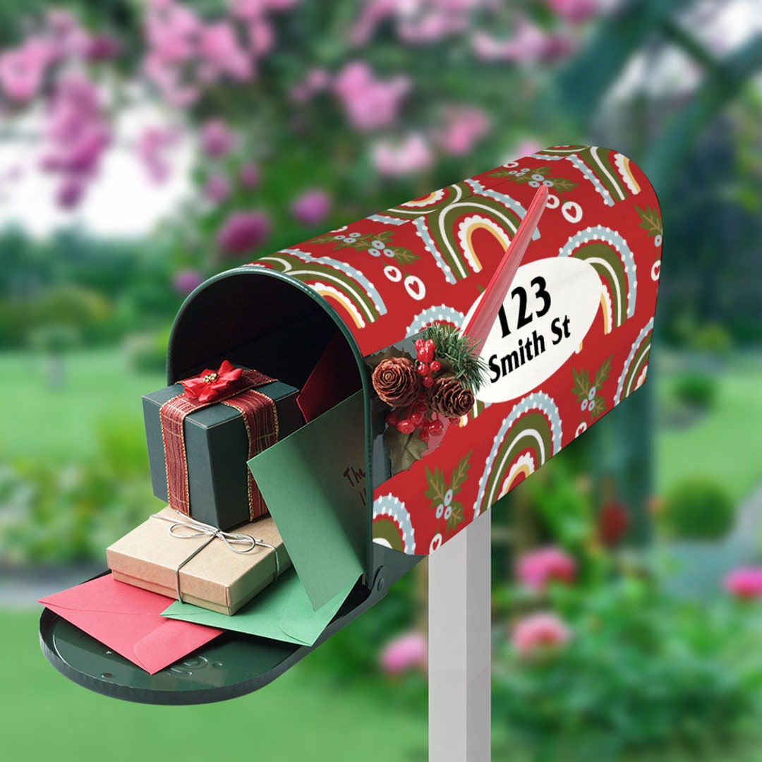 Custom Mailbox Cover, Christmas Theme Custom Personalized Magnetic ...