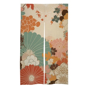 Japanese Floral Noren Curtain Japanese Traditional Pattern, Room ...