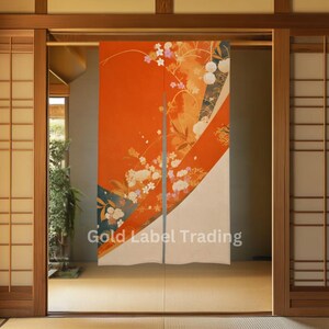 Japanese Noren Door Curtain - Vintage Furoshiki Pattern Noren - Room ...