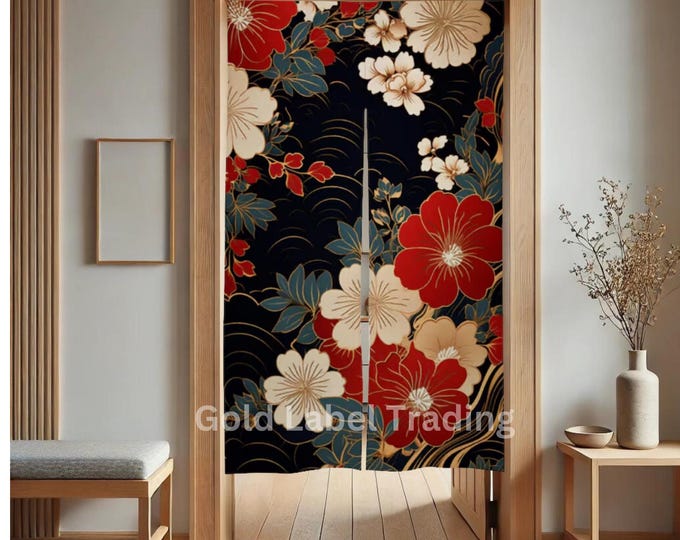 Japanese Art Style Noren Door Curtains, Modern Minimalist Bamboo ...