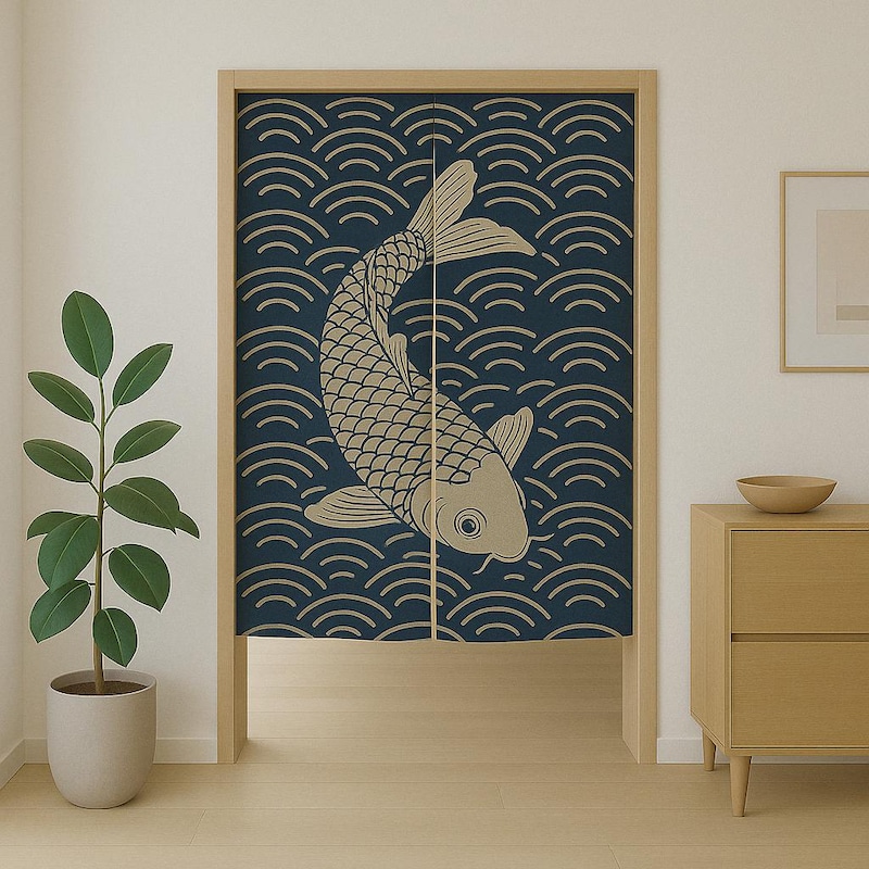 Fish Print Curtain Panel - Etsy